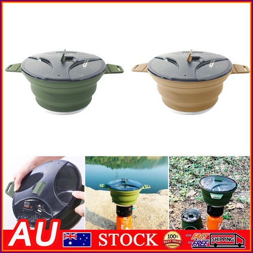 Foldable Portable Camping Cook Pot Saving Space Collapsible Cooker Pot ...