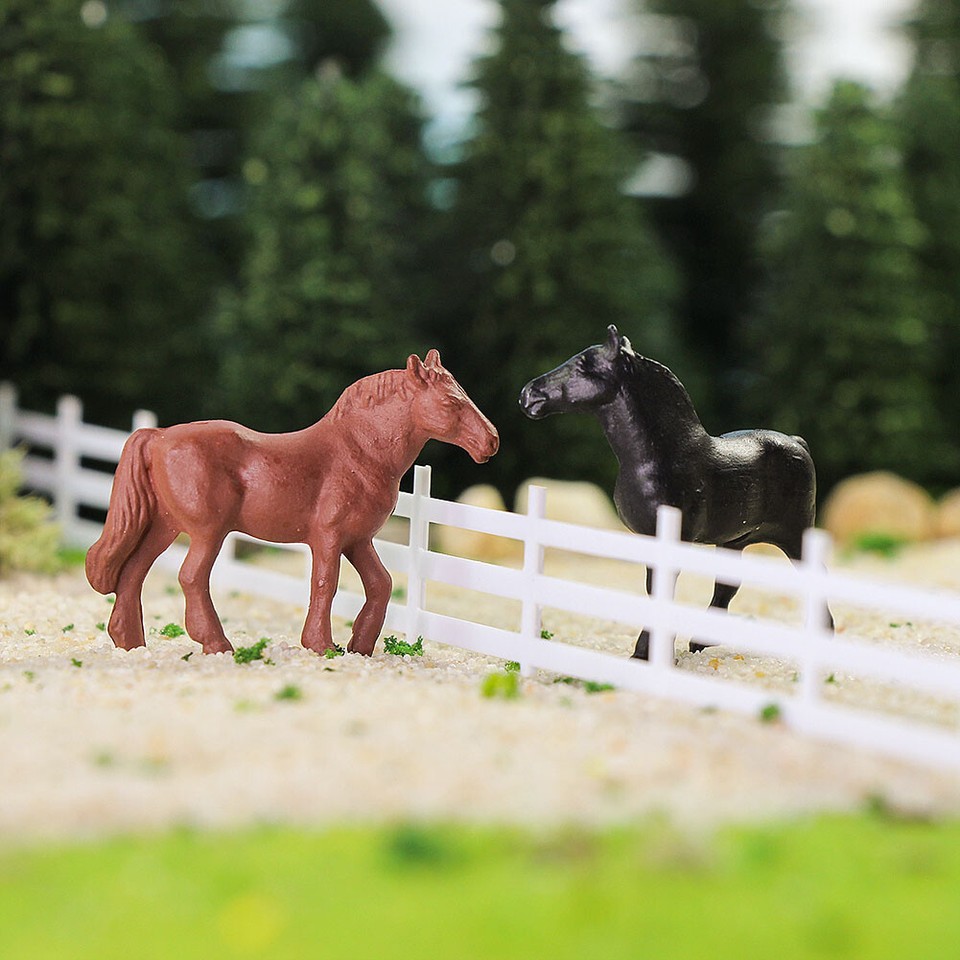80pcs Model Trains HO Scale 1:87 Model Horses Painted Farm Animals ...