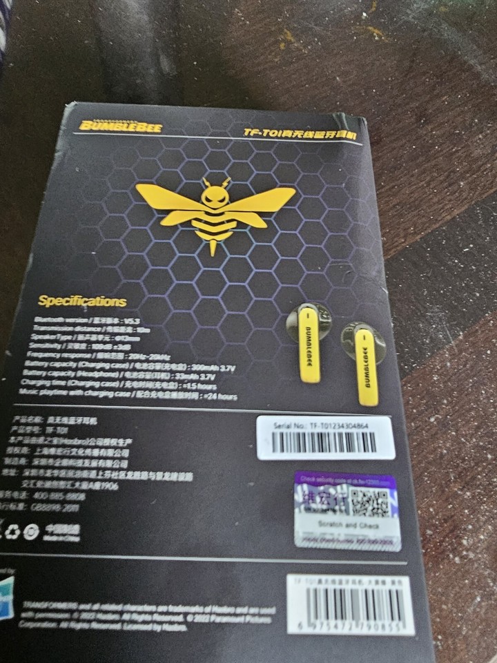 BumbleBee Transformers Wireless Earbuds TF-T01, New | eBay