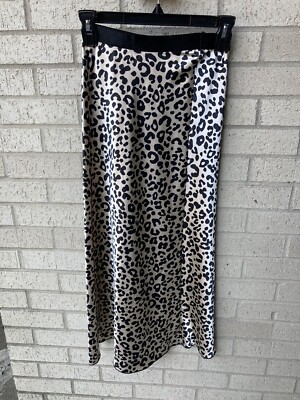 Victoria’s Secret Knit Riot Maxi Skirt Leopard Print Midi Satin Size XS ...