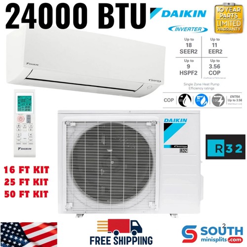 Daikin Entra Series 24,000 BTU 18 SEER2 0.75 Ton Ductless MiniSplit ...