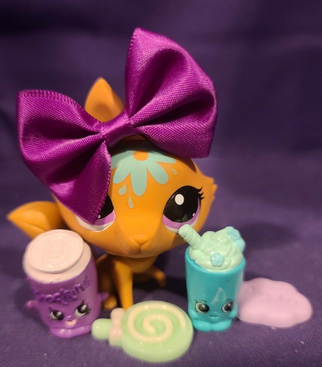 Authentic Littlest Pet Shop LPS #3531 Flower Fox Mouse Cat Paint ...