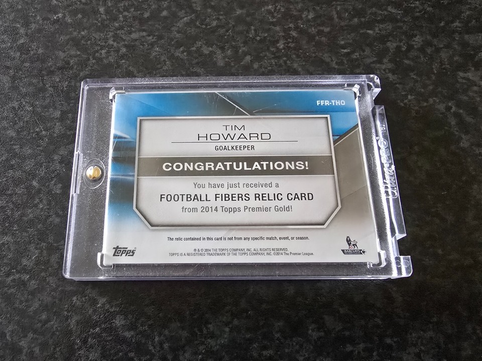 Topps Premier Gold 2014 Football Fibers Relic Card Tim Howard Everton ...