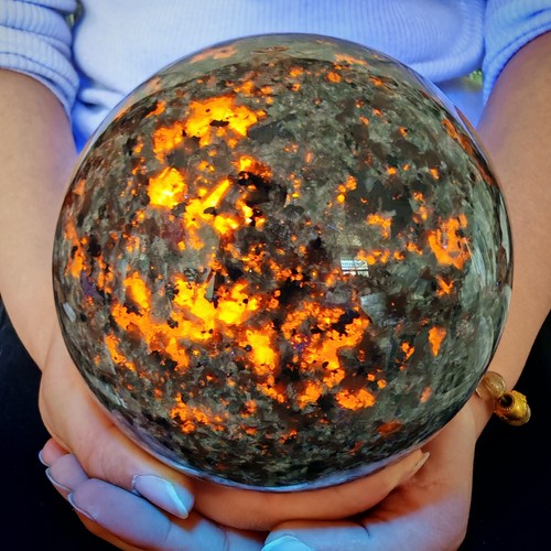 6.27LB Natural Flame Stone Ball Body Crystal Ball Spiritual Healing ...