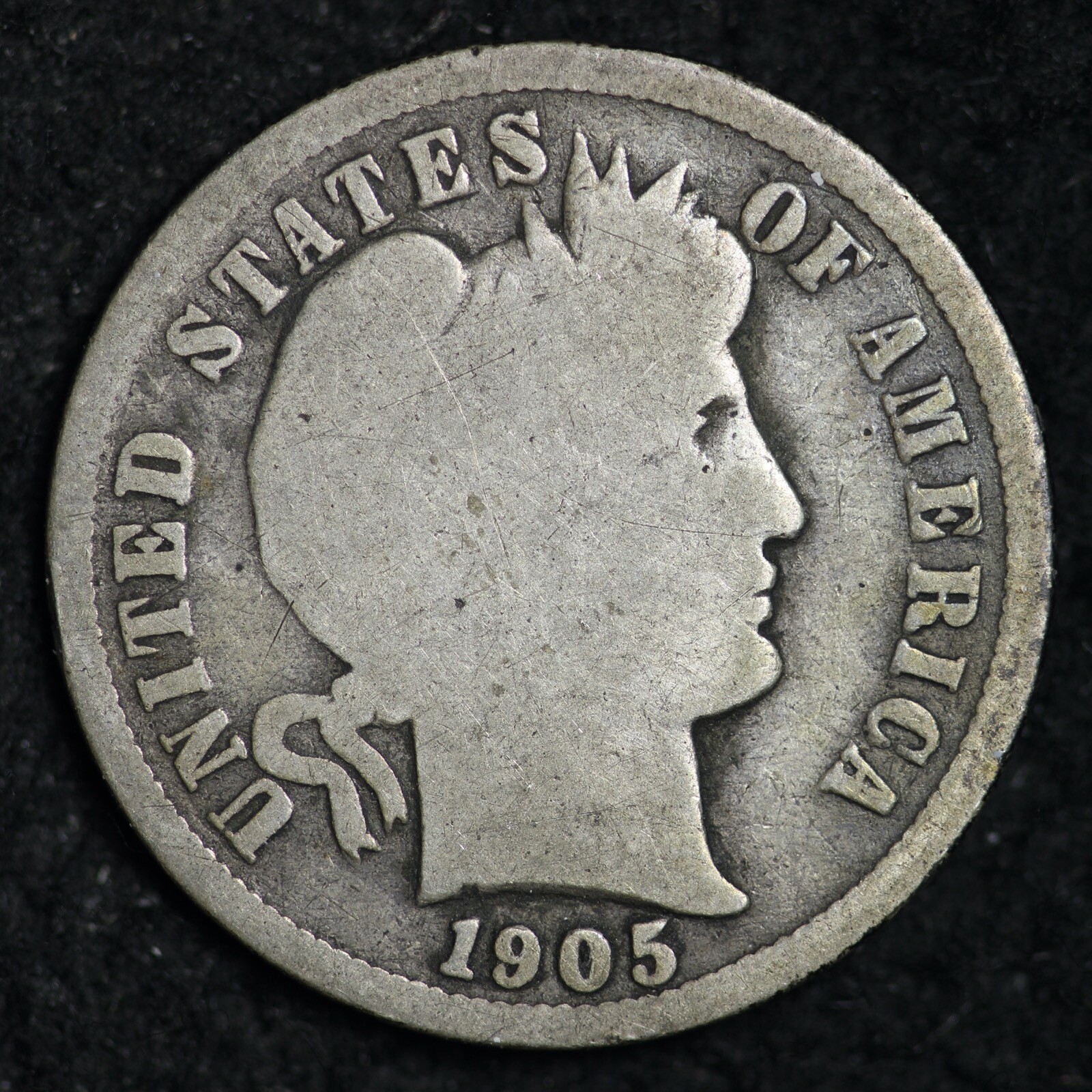 1905-O MICRO O Barber Silver Dime CHOICE GOOD+ FREE SHIPPING E197 STEM ...