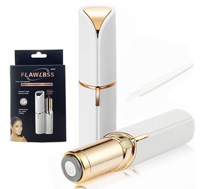 New Women's Flawless Facial Hair Remover Battery Discreet Gold Trimmer ...