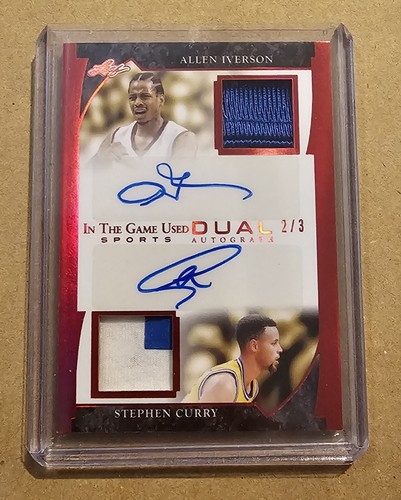 2022 Leaf In The Game Used Allen Iverson Step Curry Dual Auto Relic ...