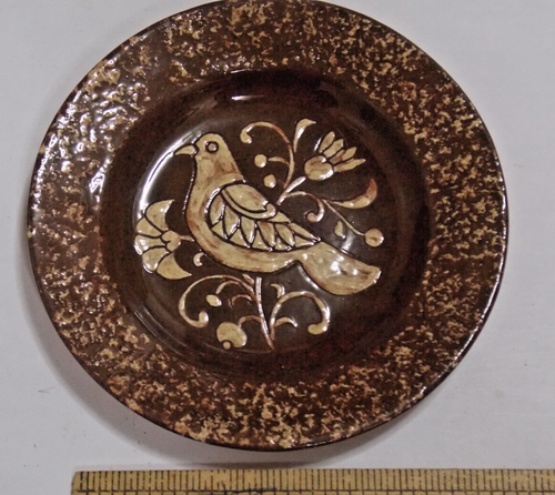 Folk Art 1986 Oley Valley Pottery Berks County, Pa. Sgraffito Bird ...