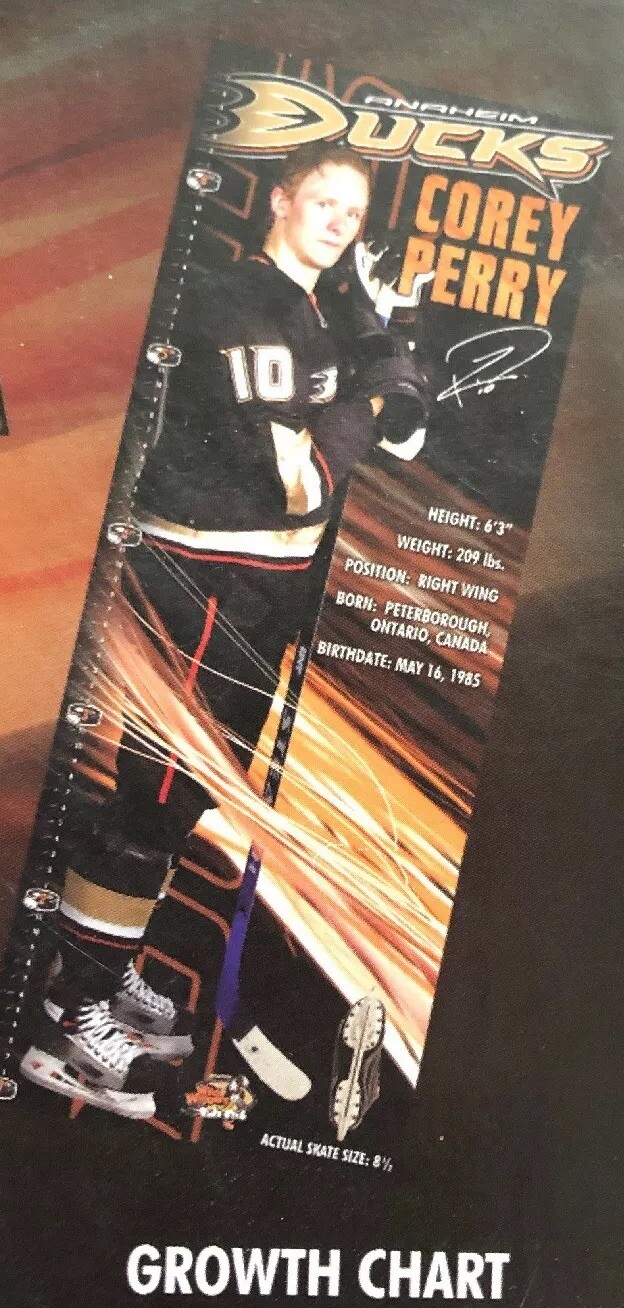 NHL ANAHEIM DUCKS HOCKEY Corey Perry Flag Material Banner Growth Chart ...