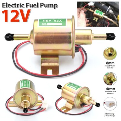 Universal Inline Fuel Pump 12V Electric Low Pressure Petrol Gas Diesel ...