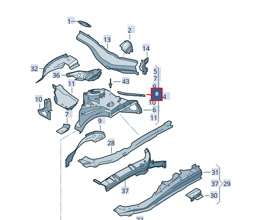NEW AUDI A4 AVANT B9 FRONT RIGHT SUPPORT 8W0802840A 8W0-802-840-A | eBay