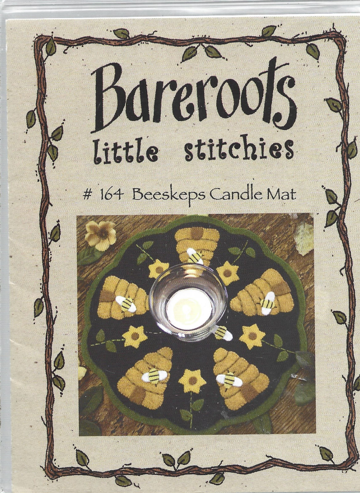 BAREROOTS Little Stitches Small Quilt Pattern #164-Beeskeps Candle Mat ...