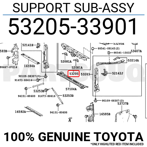 5320533901 Genuine Toyota SUPPORT SUB-ASSY 53205-33901 | eBay Australia