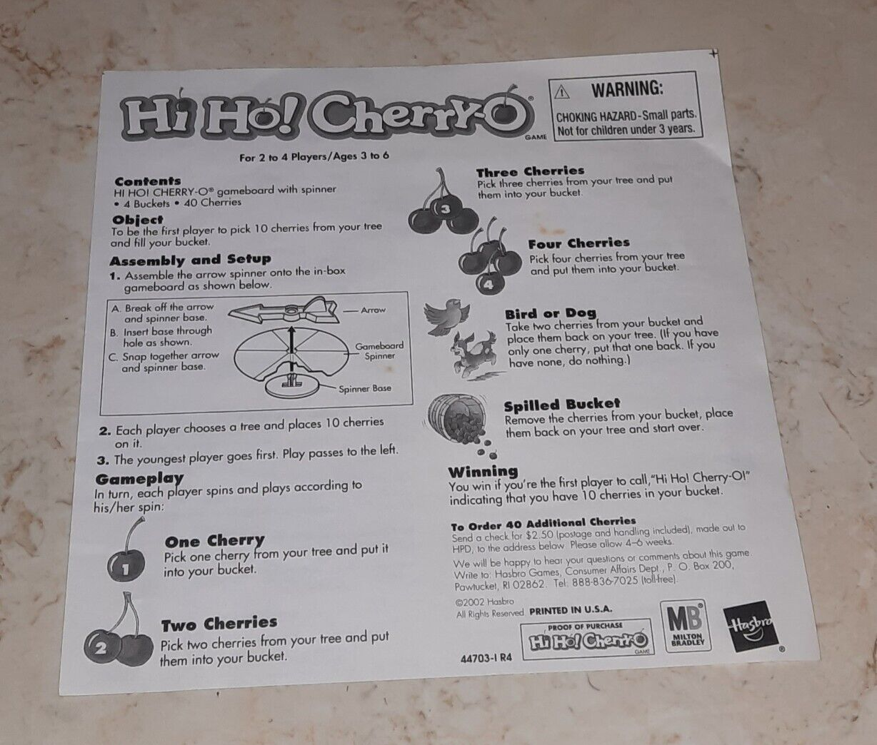 Hi Ho Cheerio Game Replacement Piece | eBay