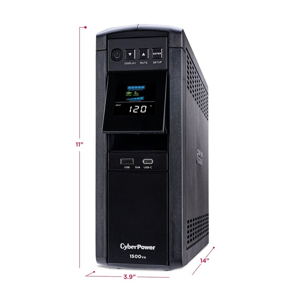 CyberPower 1500VA Sine Wave Battery Back-Up System UPS Power Supply ...