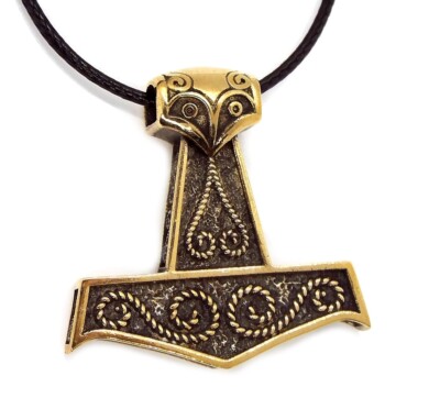 Owl Head Viking Solid Bronze Thors Hammer Pendant (Double sided) | eBay UK