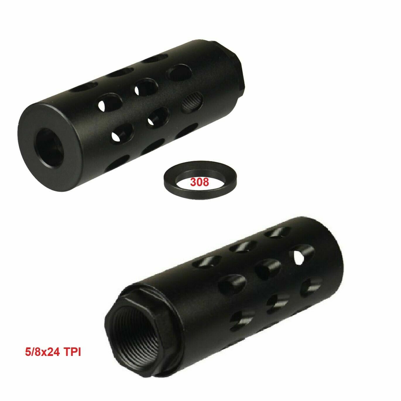 US! Lite Black Slant Port Low Concussion Muzzle Brake for 1/2x28, 5 ...