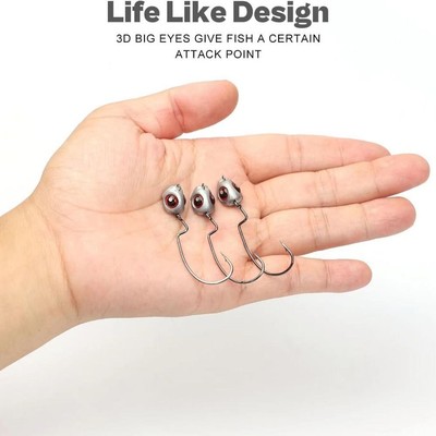 Anti Hanging Sharp Fishing Jig Hooks Fishing Jig Head Hook Fishing | eBay