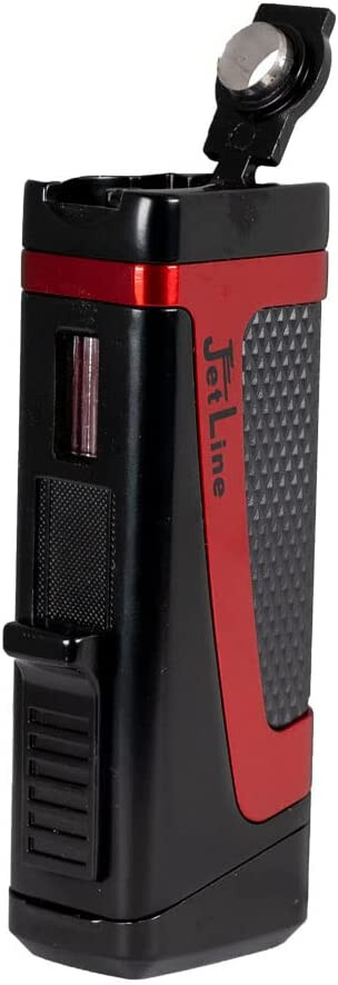 JetLine Hurricane Triple Jet Torch Cigar Lighter - Red and Black - New ...