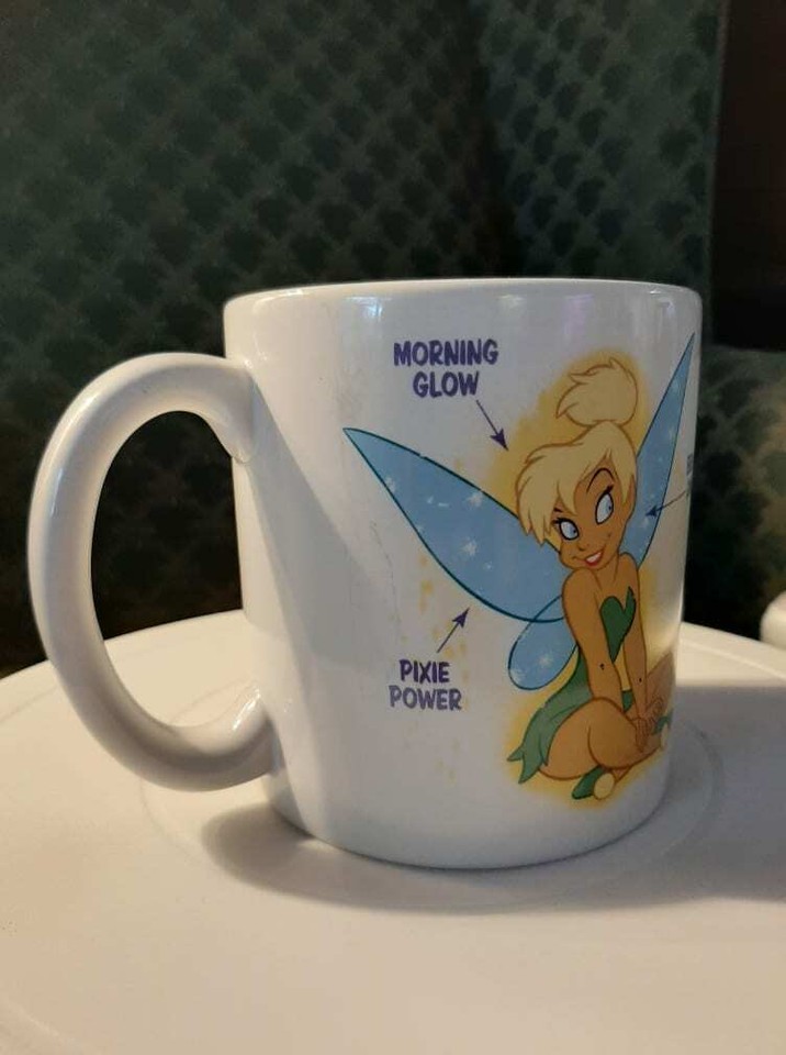 Disney Store Tinker Bell Large Coffee Mug Cup Magical Mornings | eBay