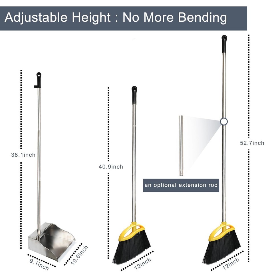 Broom And Dustpan Set For Homesoft Bristles Broom And Dustpan ...