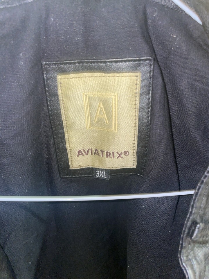 Aviatrix Mens Genuine Real Leather Blk Biker Jacket Retro Vintage 3XL ...