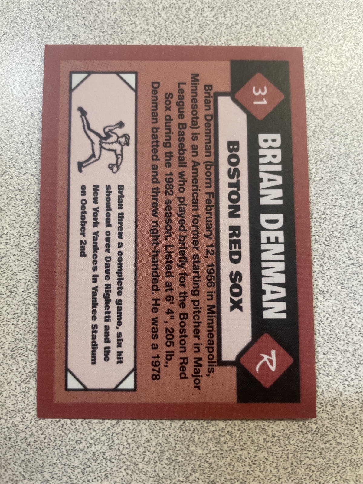 Brian Denman Autographed Custom Card Boston Red Sox A-300 | eBay