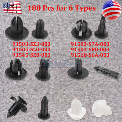 180Pcs Car Door Push Pin Rivet Trim Clips Panel Moulding Assortment For ...