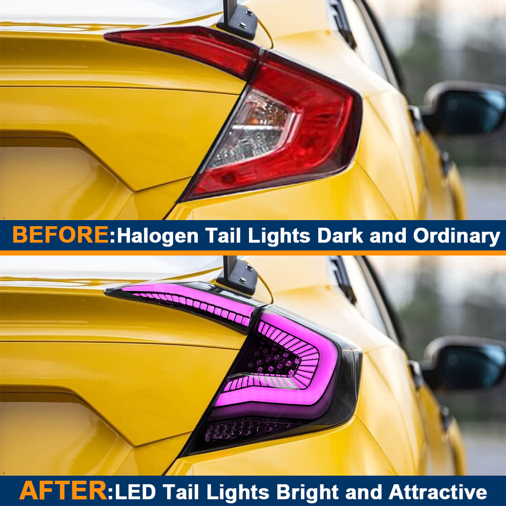 RGB LED Tail Lights For Honda Civic sedan 2016-2021 RGB Sequential Turn ...