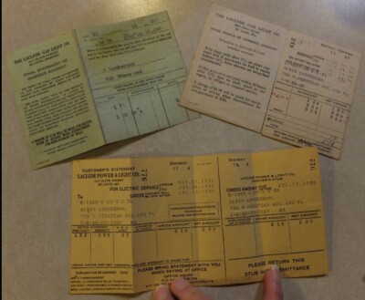 1936 LACLEDE GAS POWER LIGHT CO ST. LOUIS MISSOURI RESIDENT RECEIPTS ...