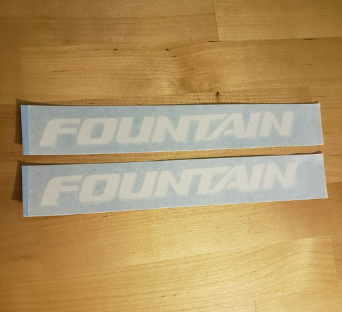 FOUNTAIN BOAT vinyl decal 28” NEW pair WHITE | eBay