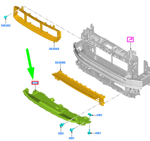 FORD ECOSPORT MK2 FRONT AIR GUIDE DEFLECTOR GN15-8B384-JA 2210936 ...