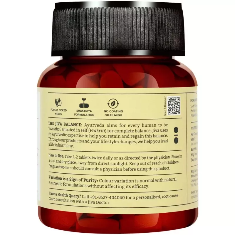 Jiva Ayurveda Triphala Ayurvedic 60 Tablets, Promotes Gut Health ...