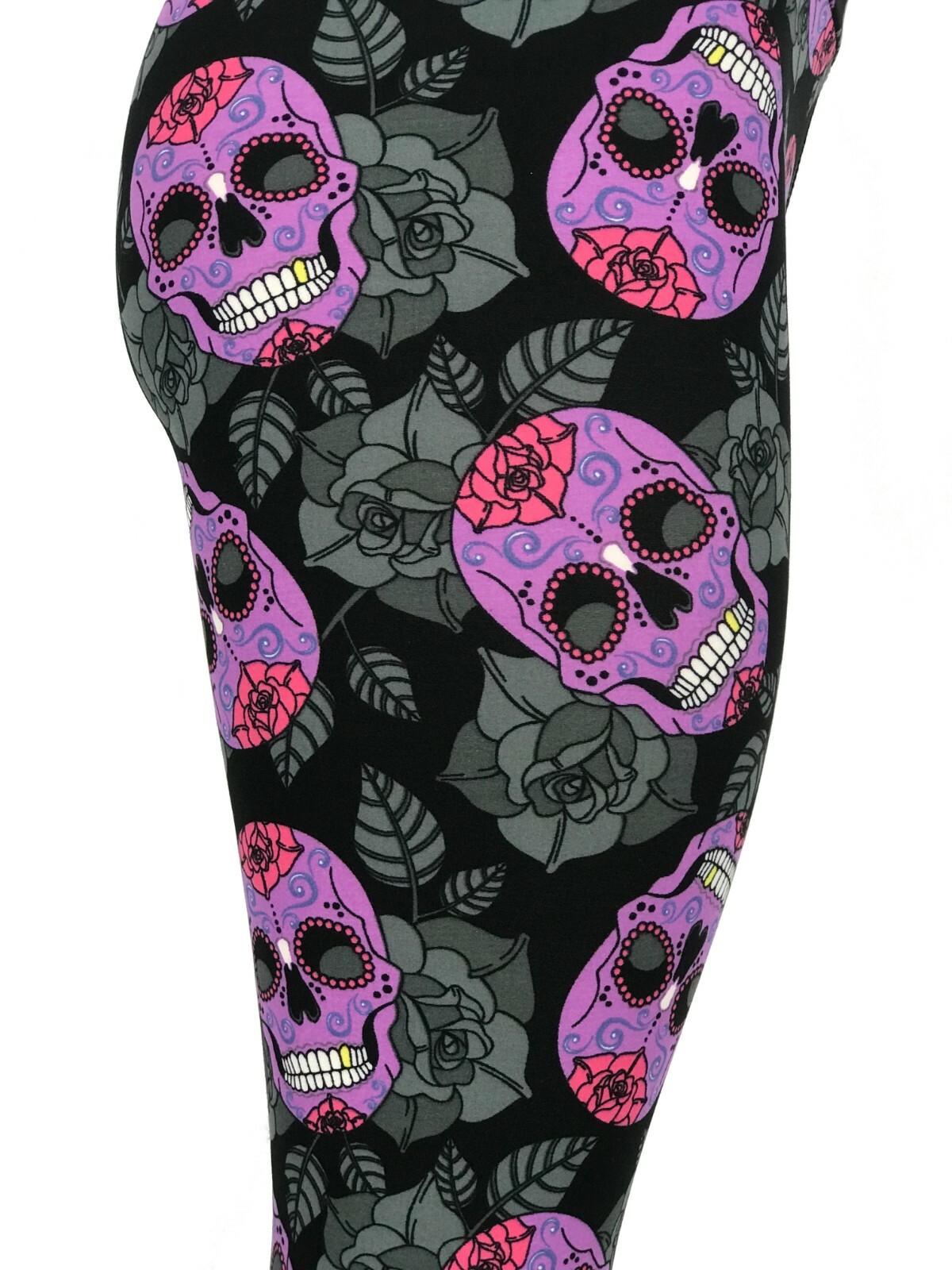 Sugar Skulls Purple Pink Gray Gold! Dia De Los Muertos- One Size Or ...