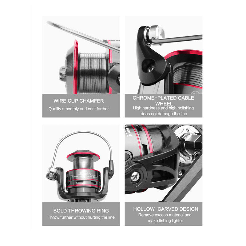 All Metal Spool Spinning Reel 8KG Max Drag Stainless Steel Handle Line ...