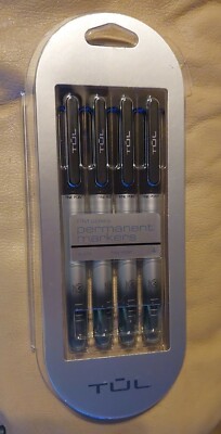 PERMANENT MARKERS - TUL Fine Point Silver Barrel Pack Of 4 Black ...