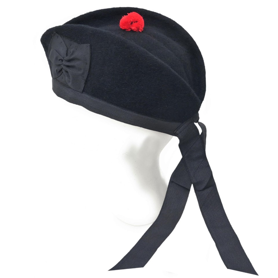 Kilt Emporium Scottish Piper Glengarry Hat Pure Wool Military Cap with ...