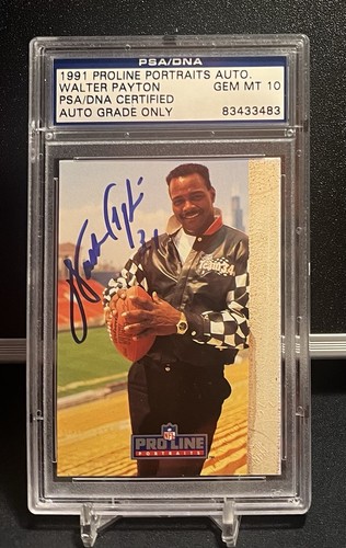 1991 Walter Payton Pro Line AUTO 1/70kPACKS Stamped Pack-Pulled PSA 10 ...