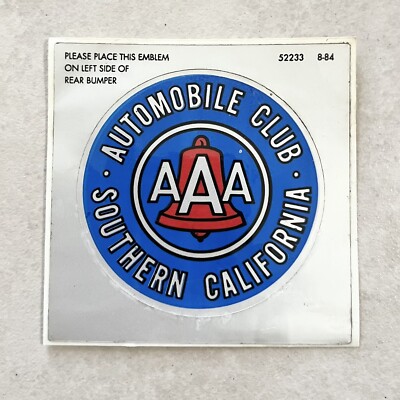 Automobile Club Of Southern California AAA Member Bumper Sticker #1 | eBay