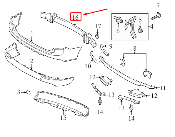 VOLVO XC90 MK2 2016-20 REAR BUMPER CRASH BAR REINFORCER 31698776 #BR501 ...