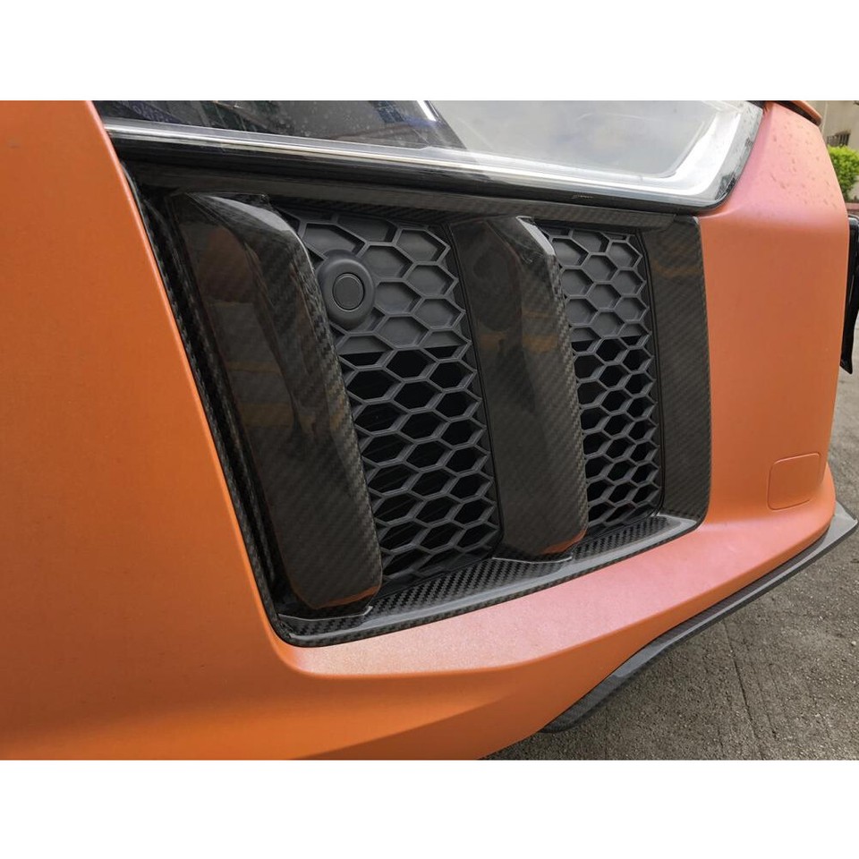 For Audi R8 16-18 Carbon Fiber Front Side Air Vent Covers Trim Fog ...