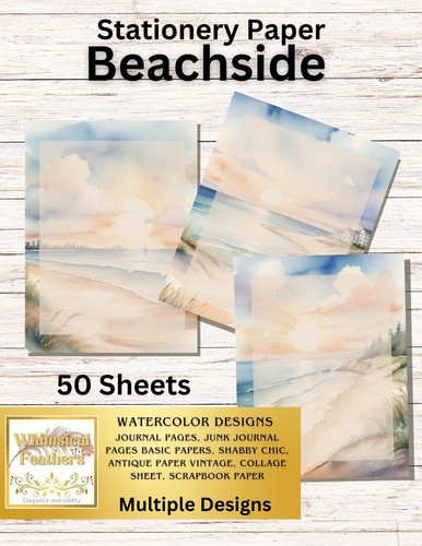 Beachside - 60 Sheets - Stationery - 6 Scenic Watercolor designs ...