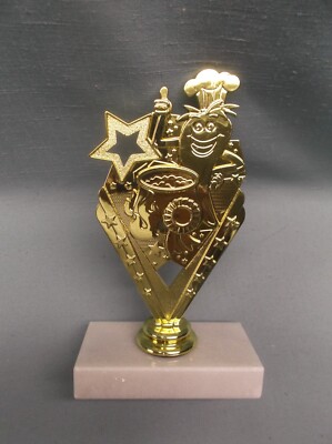 chili pot trophy gold star wide white marble base award | eBay