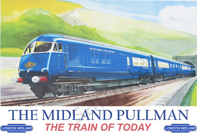 VINTAGE POSTER The Midland Pullman Train Travel Advert Retro ART PRINT ...