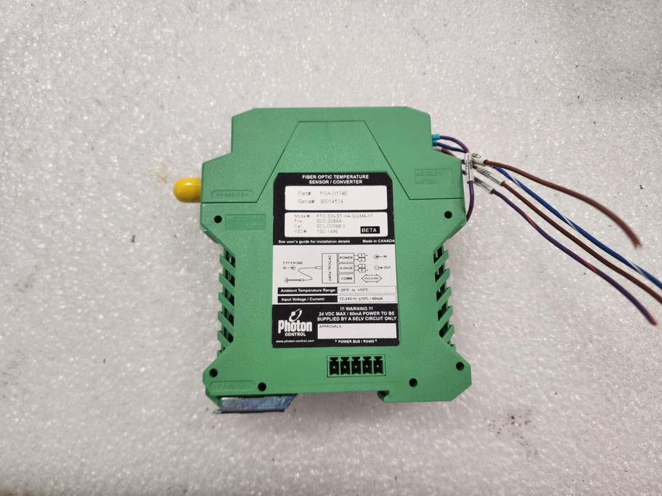 PHOTON FGA-0174E Fiber Optic Temp Sensor/Converter FTC-DIN | eBay