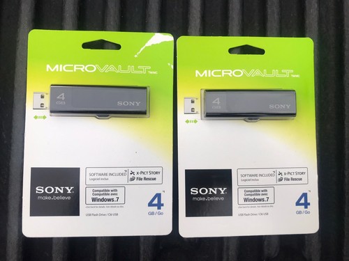 Official Sony Micro Vault 4GB USB Flash Drive Retractable Thumbstick ...