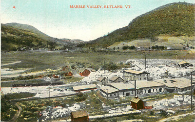 Vintage Postcard Marble Valley Rutland VT Limestone Railroad Cars Train ...