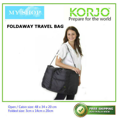 Korjo Foldaway Travel Bag Cabin Size Extra Bag Overnight Bag Black ...