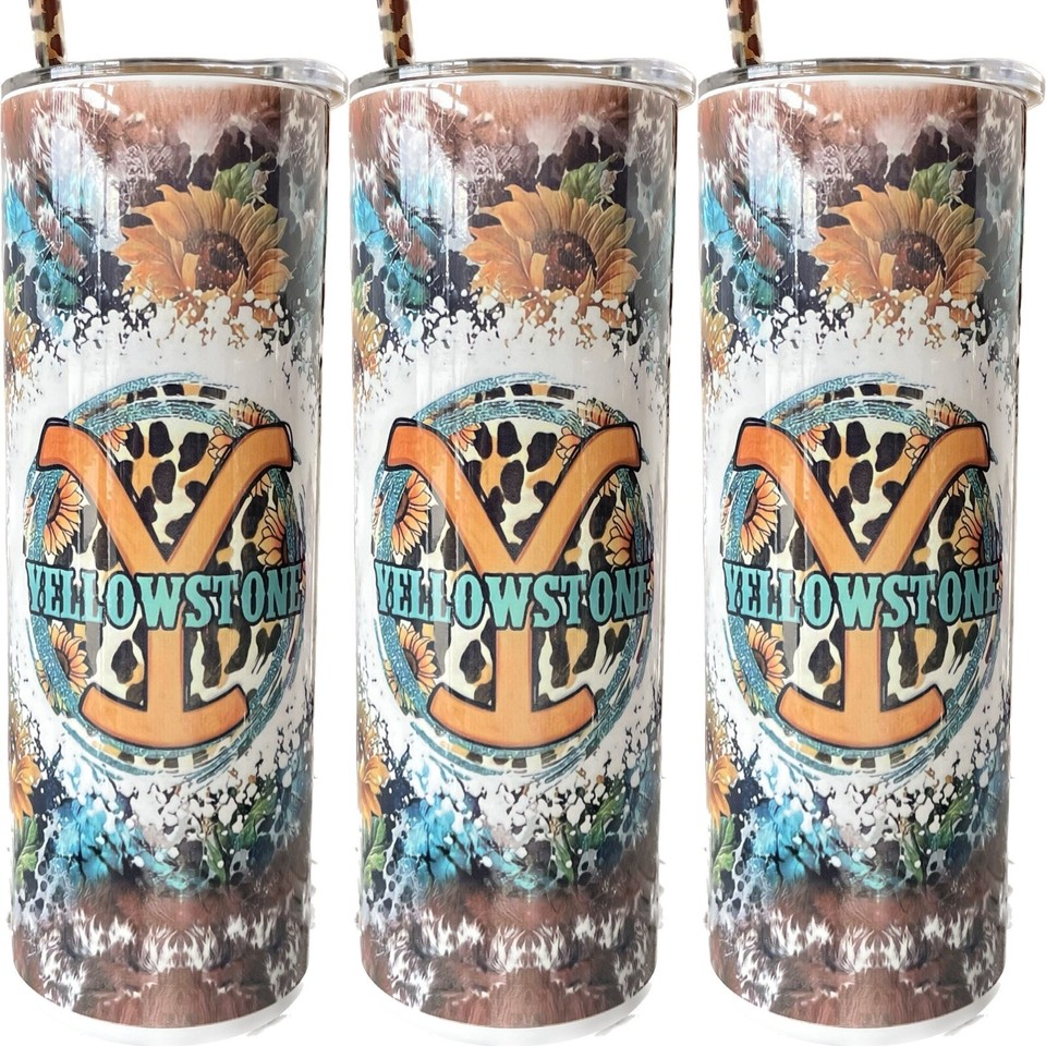 NEW! YELLOWSTONE RANCH BETH TURQUOISE SUNFLOWER 20oz STAINLESS STEEL ...