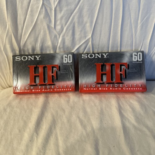 SONY HF High Fidelity 60 Minute Blank Cassette Tape NEW SEALED 2 ...